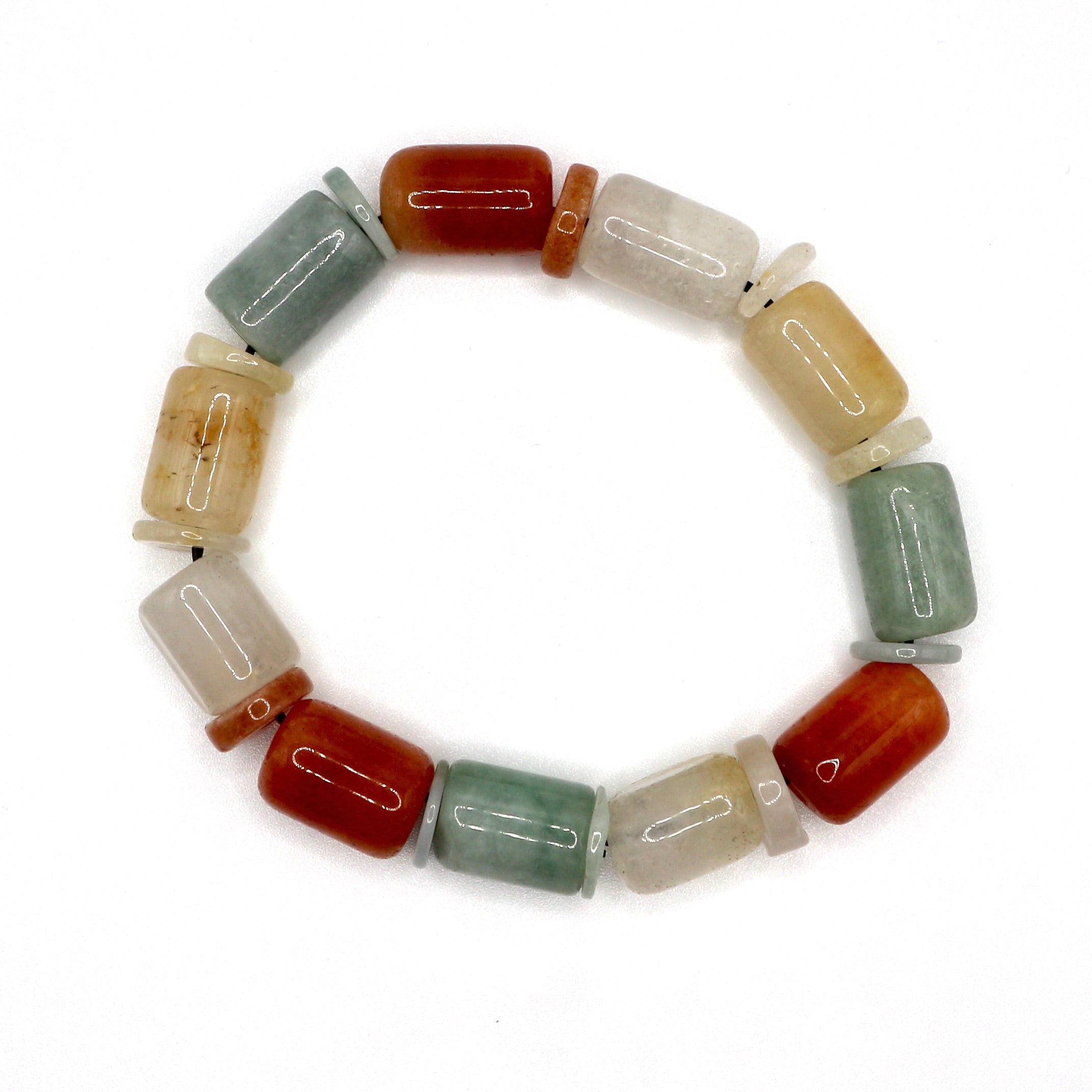 Multi color Jade Bracelet | 5 Color Jade Bracelet | Mandalay Jade